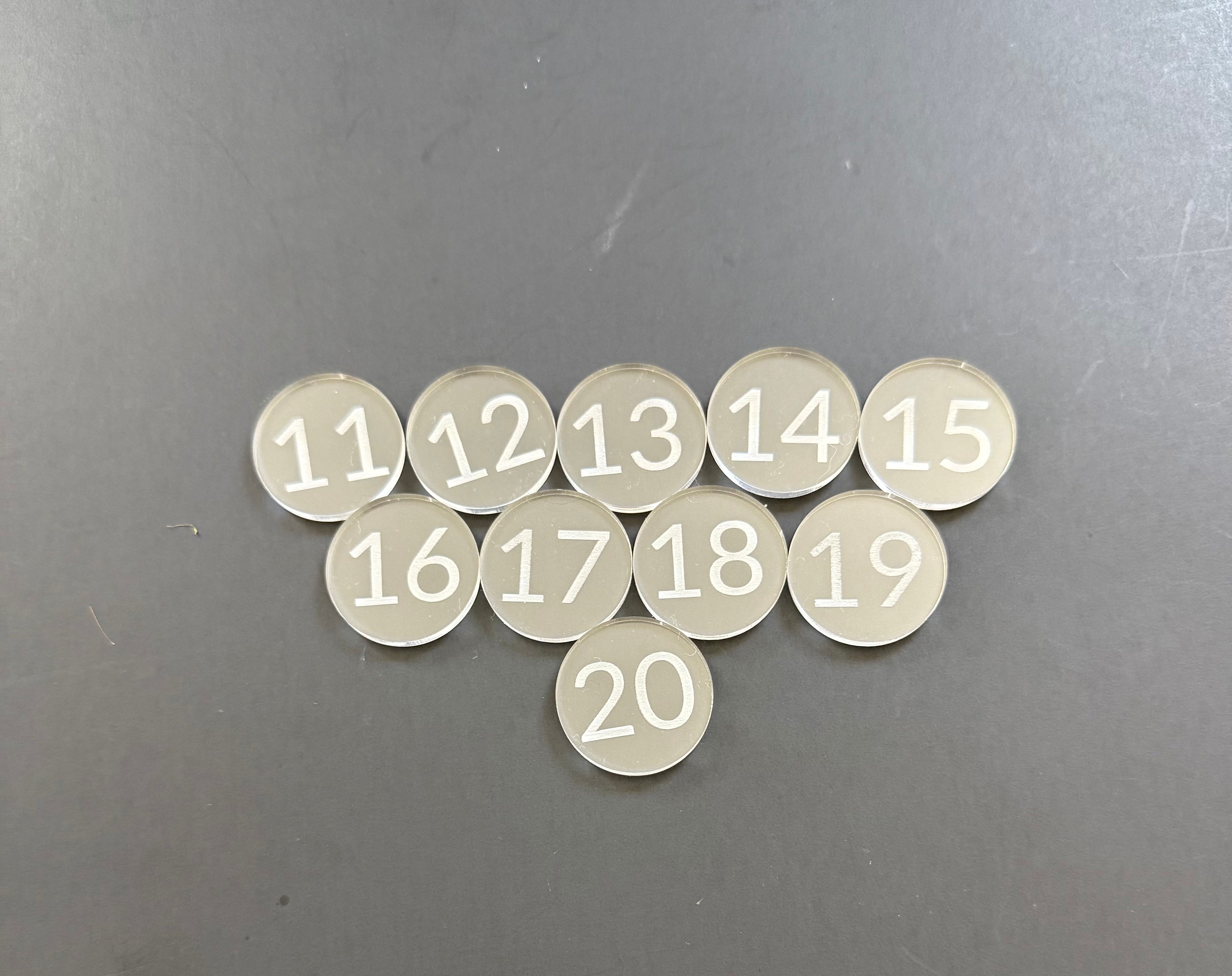 11-20 Number Counters – Hawley Acrylics