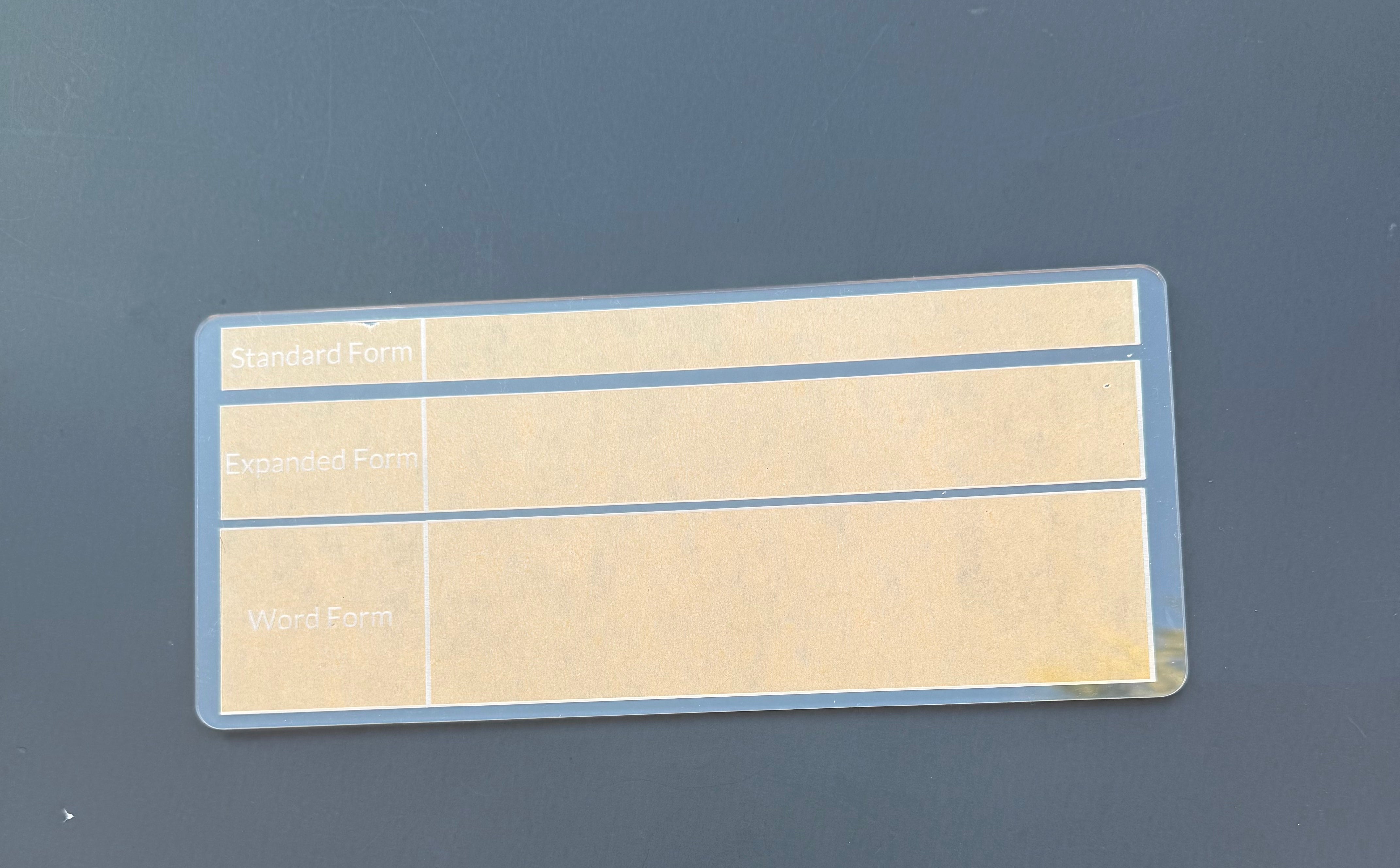 Number Forms Board – Hawley Acrylics